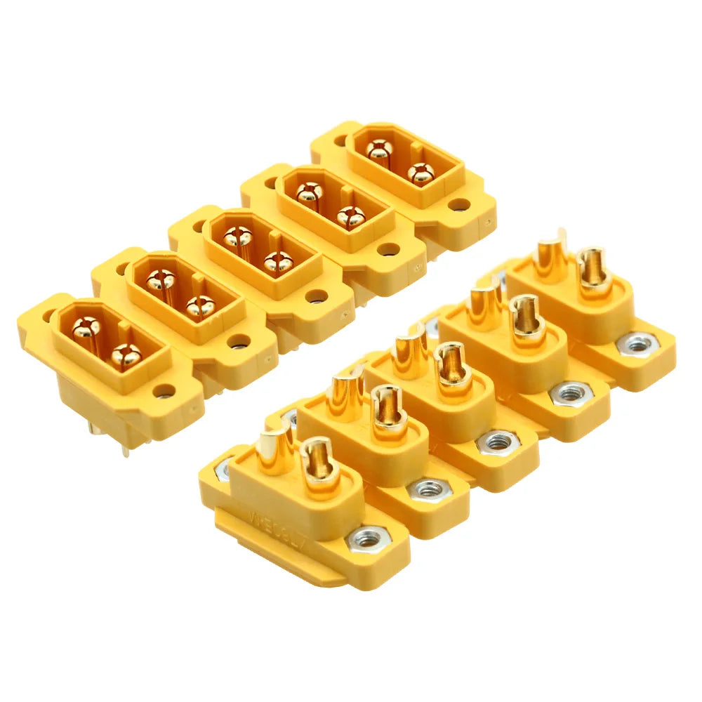 Amass XT60E-M XT60E XT60 Brass Gold Plated Male Plug Screws Mountable ...